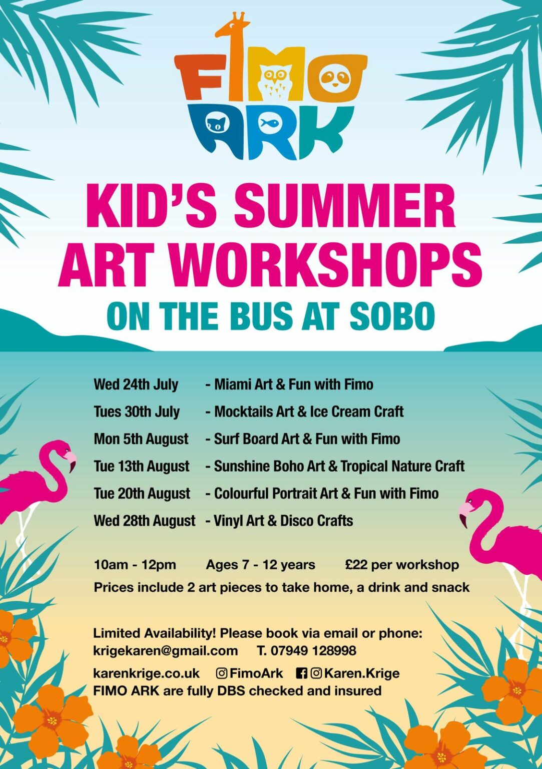 Kid’s Summer Art Workshops – 30th July - SOBO Beach
